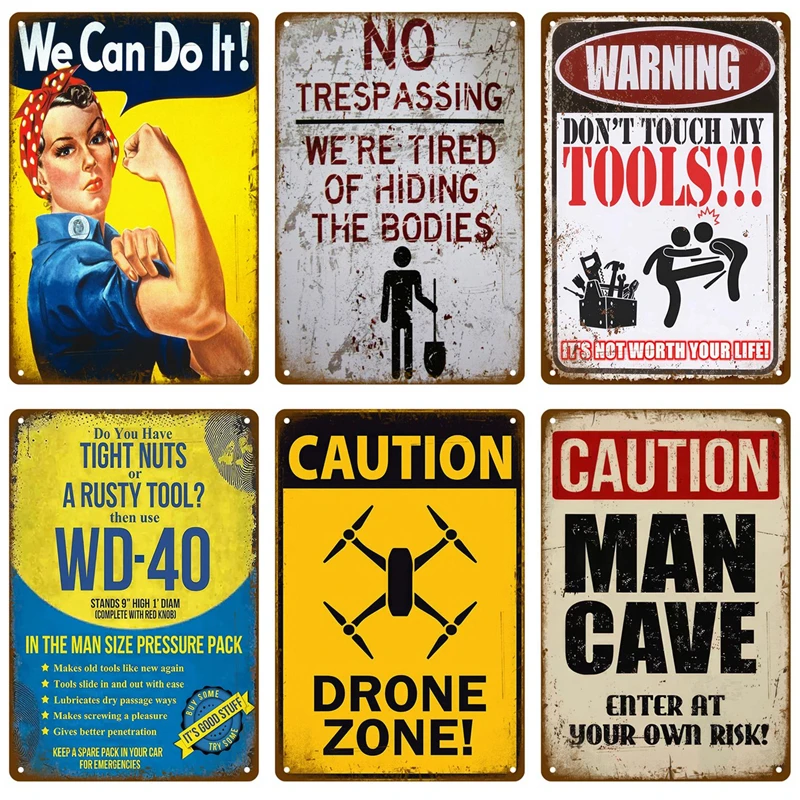 Retro-Caution-Russian-Warning-Vintage-Metal-Sign-Plaque-Tin-Sign-For ...