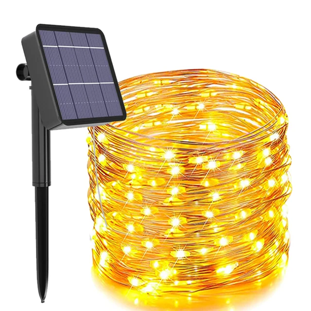 Solor LED Fairy Lights Waterproof Copper Wire String Lights Outdoor ...