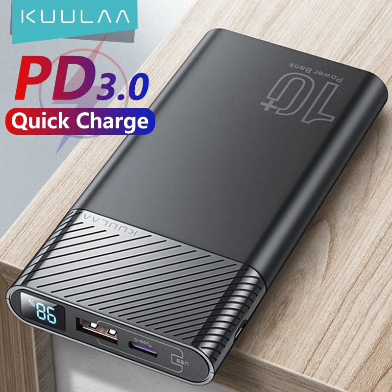 KUULAA Power Bank 10000mAh QC PD 3.0 PoverBank Fast Charging PowerBank ...