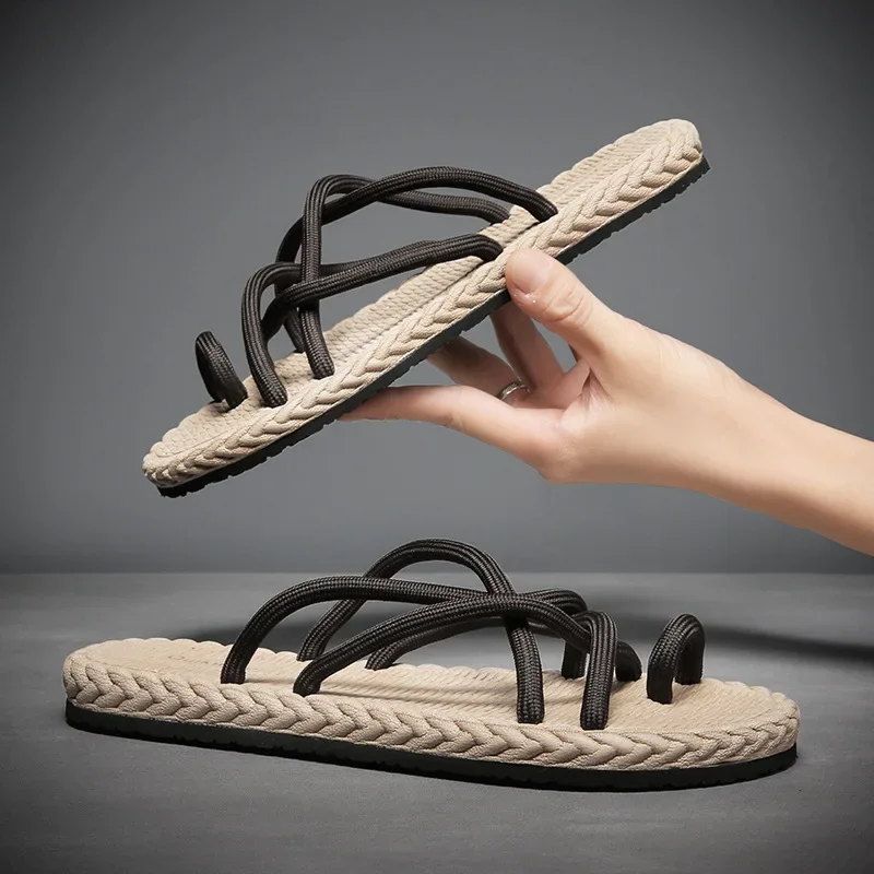 Roman-Woven-Rope-Flip-Flops-Men-s-New-Summer-Fashion-Retro-Lightweight ...