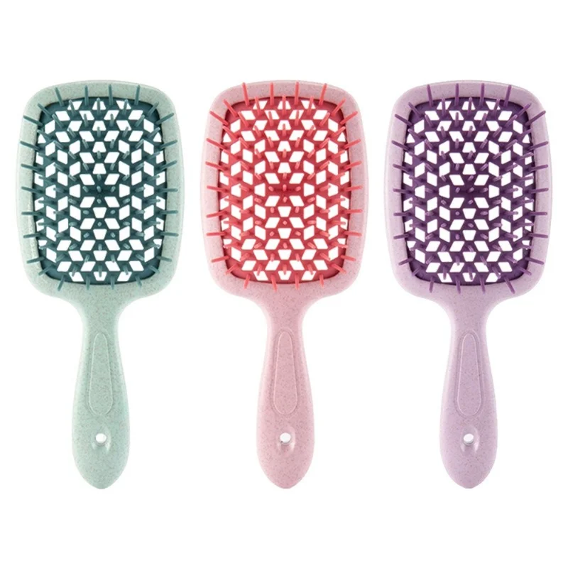 Detangling Hair Brush Tangled Hair Comb Hollow Out Massage Combs Curly ...