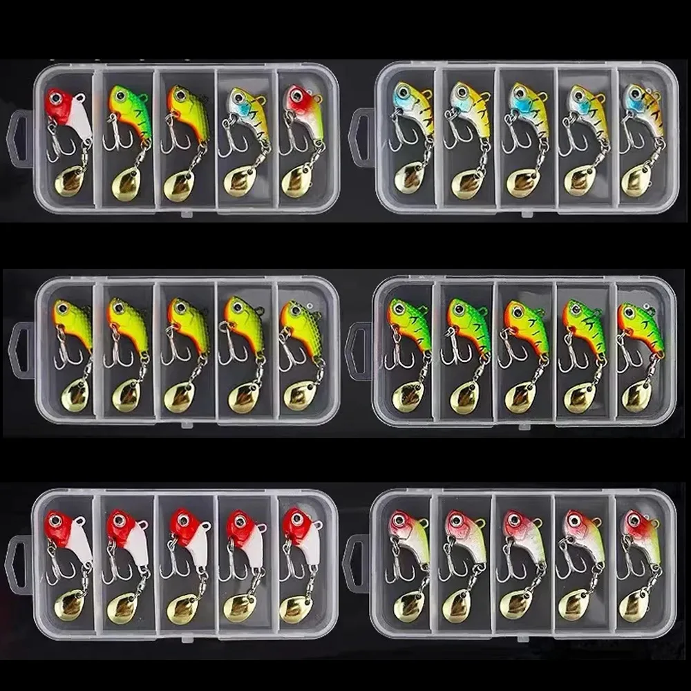 New 5 pack lure spinning glitter vibrating small whirlwind VIB box ...