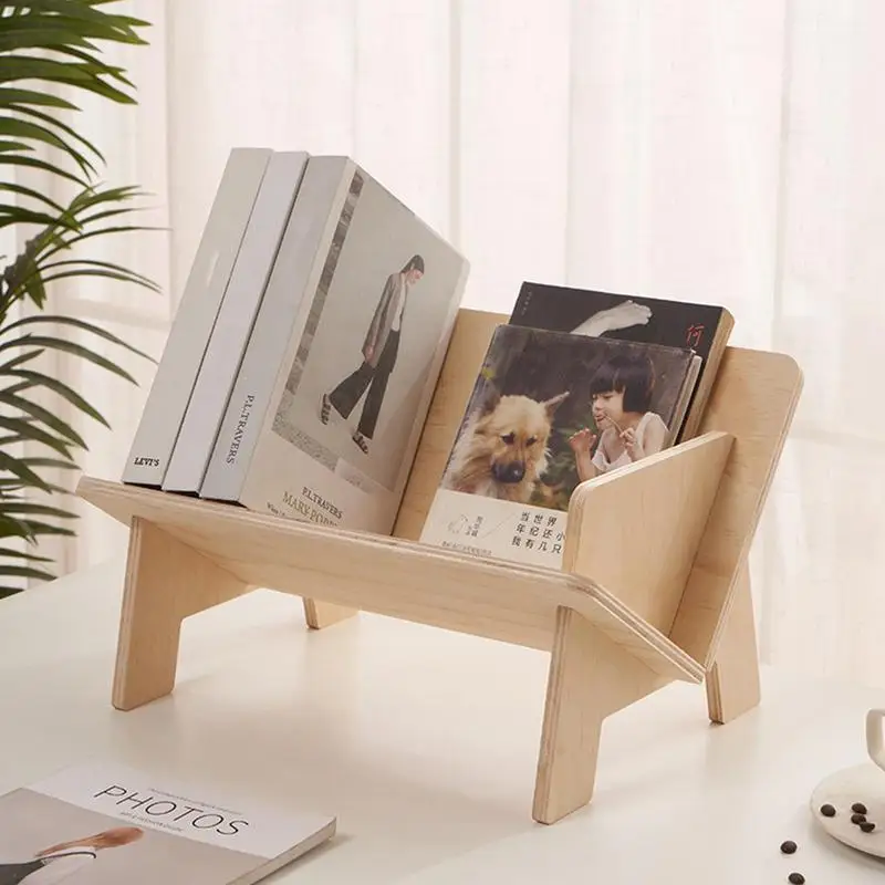Wooden-Tilted-Tabletop-Bookshelf-Kids-Bookcase-Desktop-Storage ...