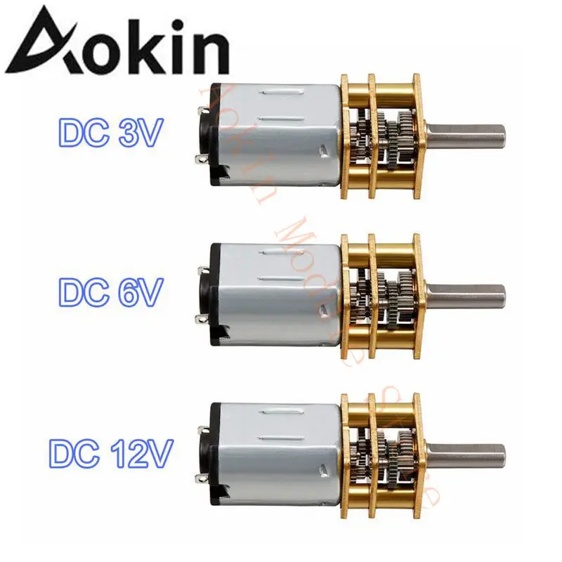 Mini-motor-de-engrenagem-de-metal-com-volante-DC-3V-6V-12V-15-RPM-30 ...