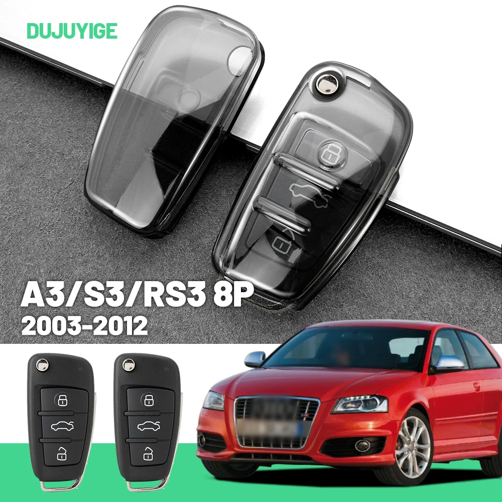 Clear TPU Car Key Case For Audi A3 S3 RS3 8P 2003-2012 Key Fob Cover ...