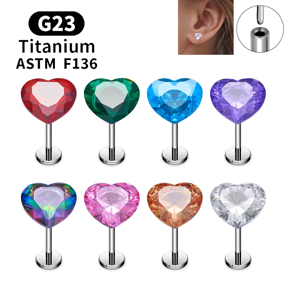 G23-Titanium-Heart-shaped-Stud-Earrings-for-Women-Girl-16G-CZ-Pin-Type ...