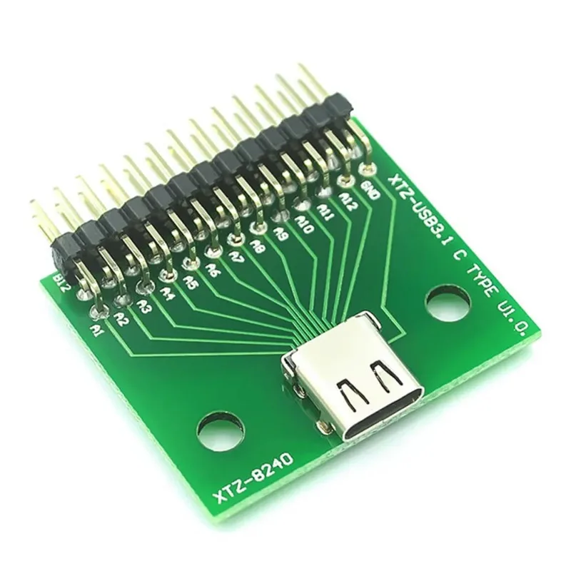 USB 3.1 Cable Test Board 24PIN Type-C Type C Female Plug Jack To DIP ...