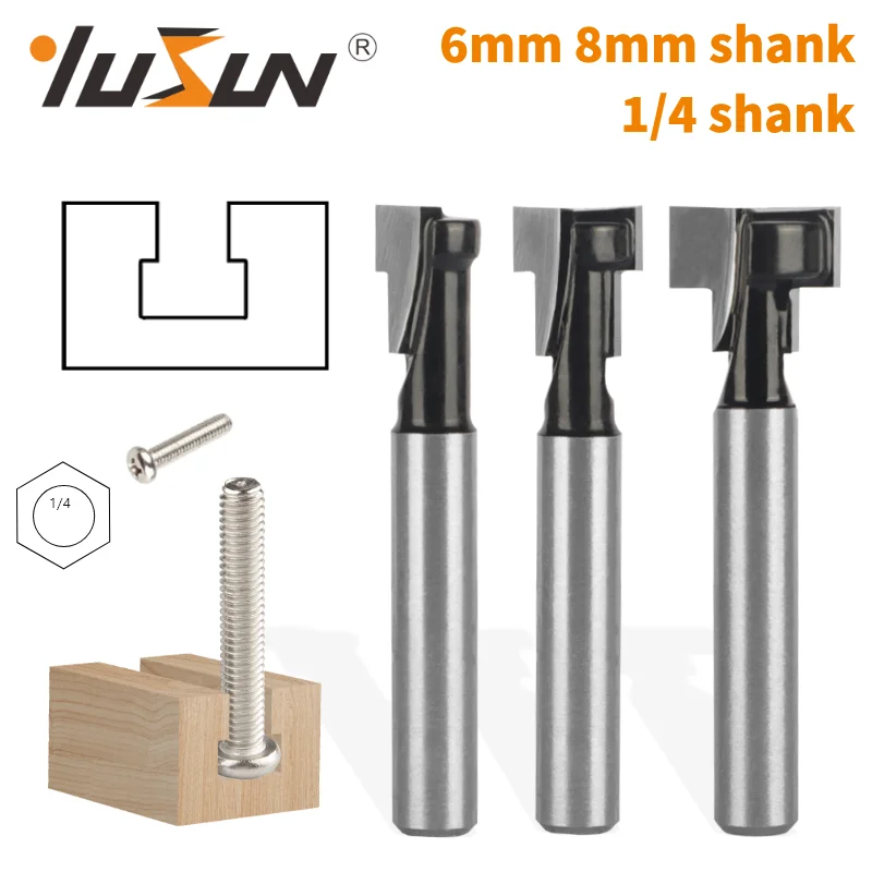 YUSUN Black Keyhole Bit T-Slot Cutter Router Bit Woodworking Milling ...