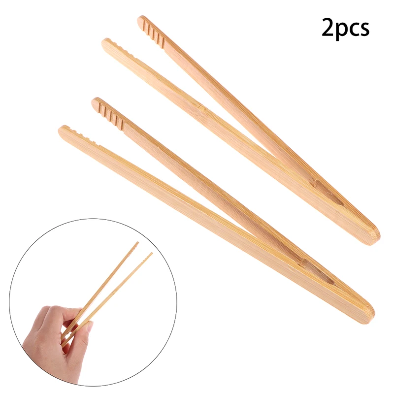 2Pcs-Bamboo-Tongs-Wood-Food-Toast-Salad-Tongs-Tong-Clip-for-Cooking ...