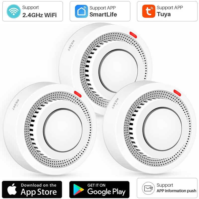 Tuya WiFi Smoke Alarm Fire Protection Smoke Detector Smokehouse Combination Fire Alarm Home ...