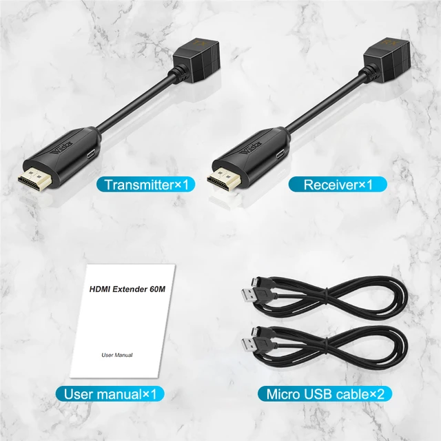 1 Pair Video Extension Adapter 1080P HDMI Compatible RJ45 Lan Ethernet ...