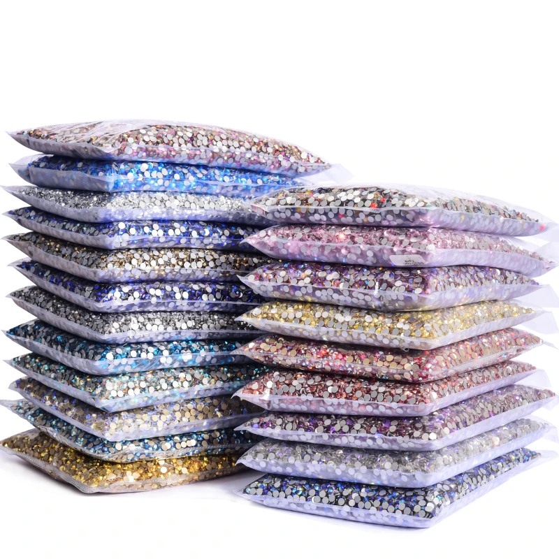 14400Pcs Wholesale Flatback Crystal AB Non hotfix Rhinestones in Bulk ...