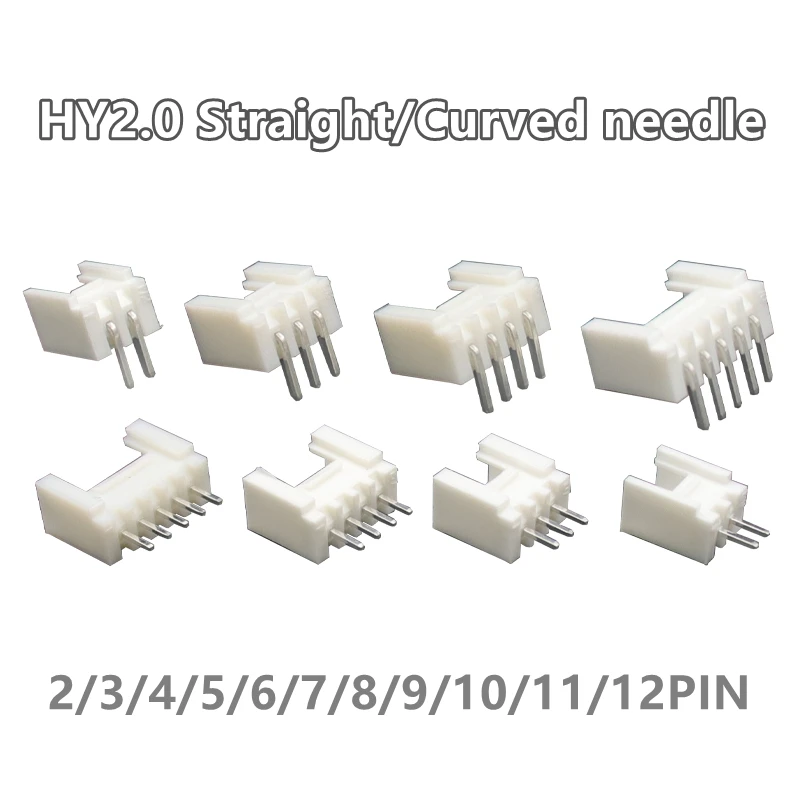 100Pcs/Lot HY2.0 HY 2mm With Lock Connector Straight needle / Curved ...