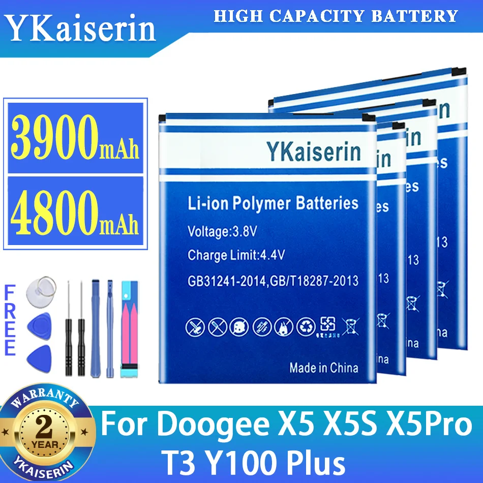YKaiserin Batería de alta calidad para Doogee X5, X5S, X5Pro, X5 Pro, T3, Y100 Plus, Y100Plus ...