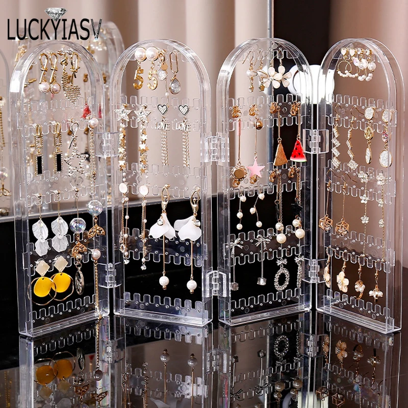 120/180/240/360 Holes Plastic Earrings Studs Display Rack Folding ...