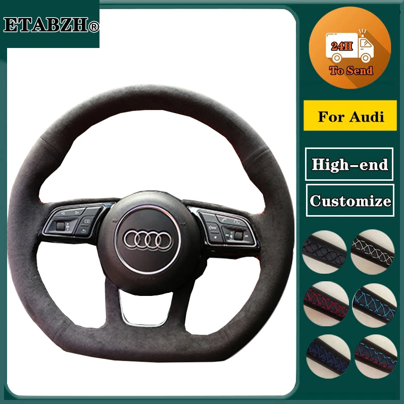 Braid Car Steering Wheel Cover For Audi A3 A4 A5 A6 A7 S3 S7 S8 R8 Q2 ...