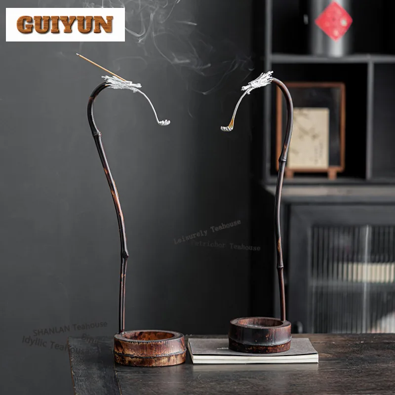 Handmade Nan Bamboo Large Lacquer Dragon Hanging Incense Holder ...