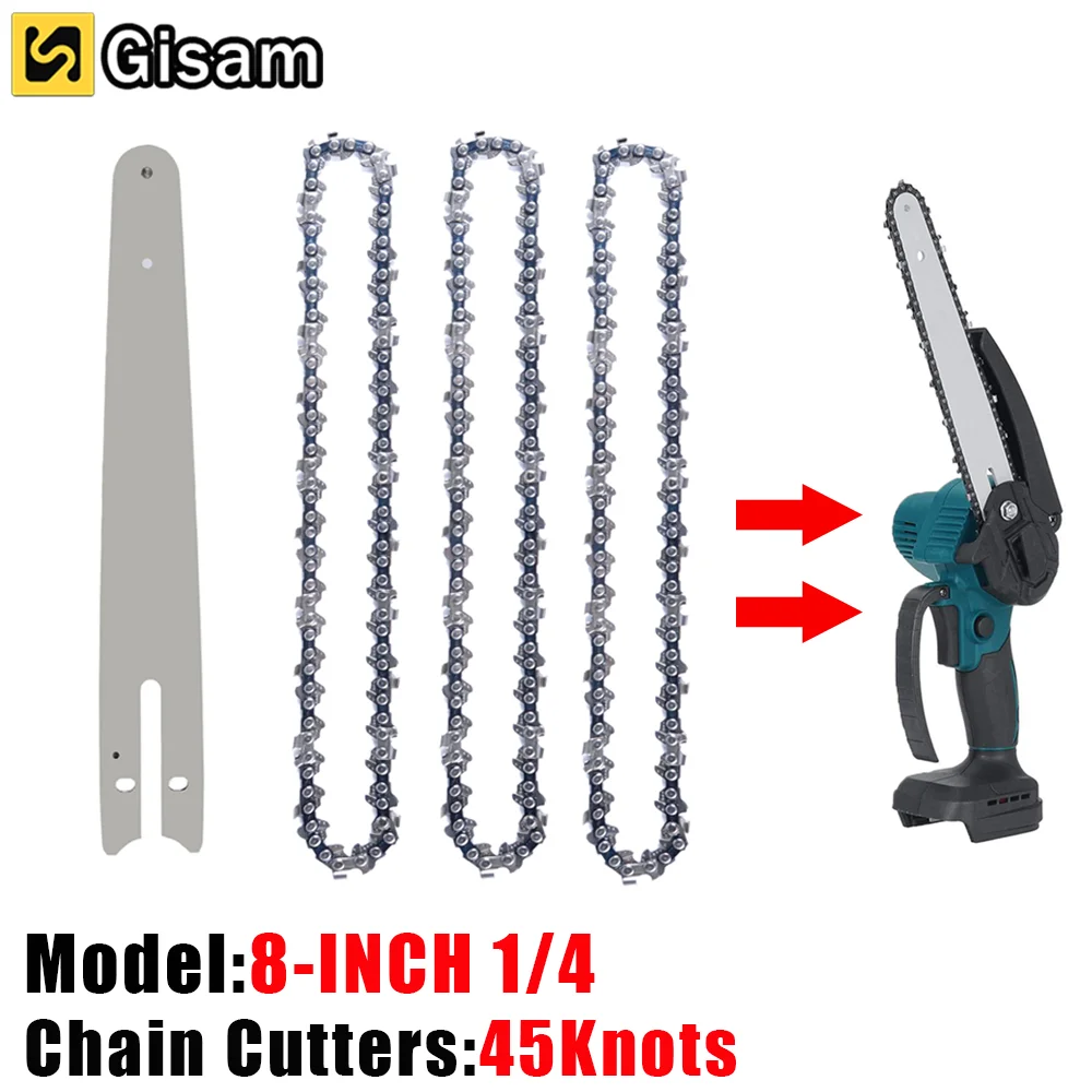 8 Inch Chainsaw Guide Bar And Saw Chain Set 45 Drive Link Electric Saw ...