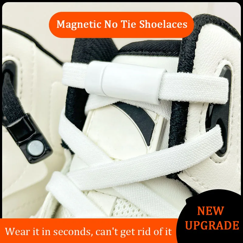 Magnetic-Shoelace-Lock-No-Tie-Shoe-Laces-Sneakers-Double-layer-Cotton ...
