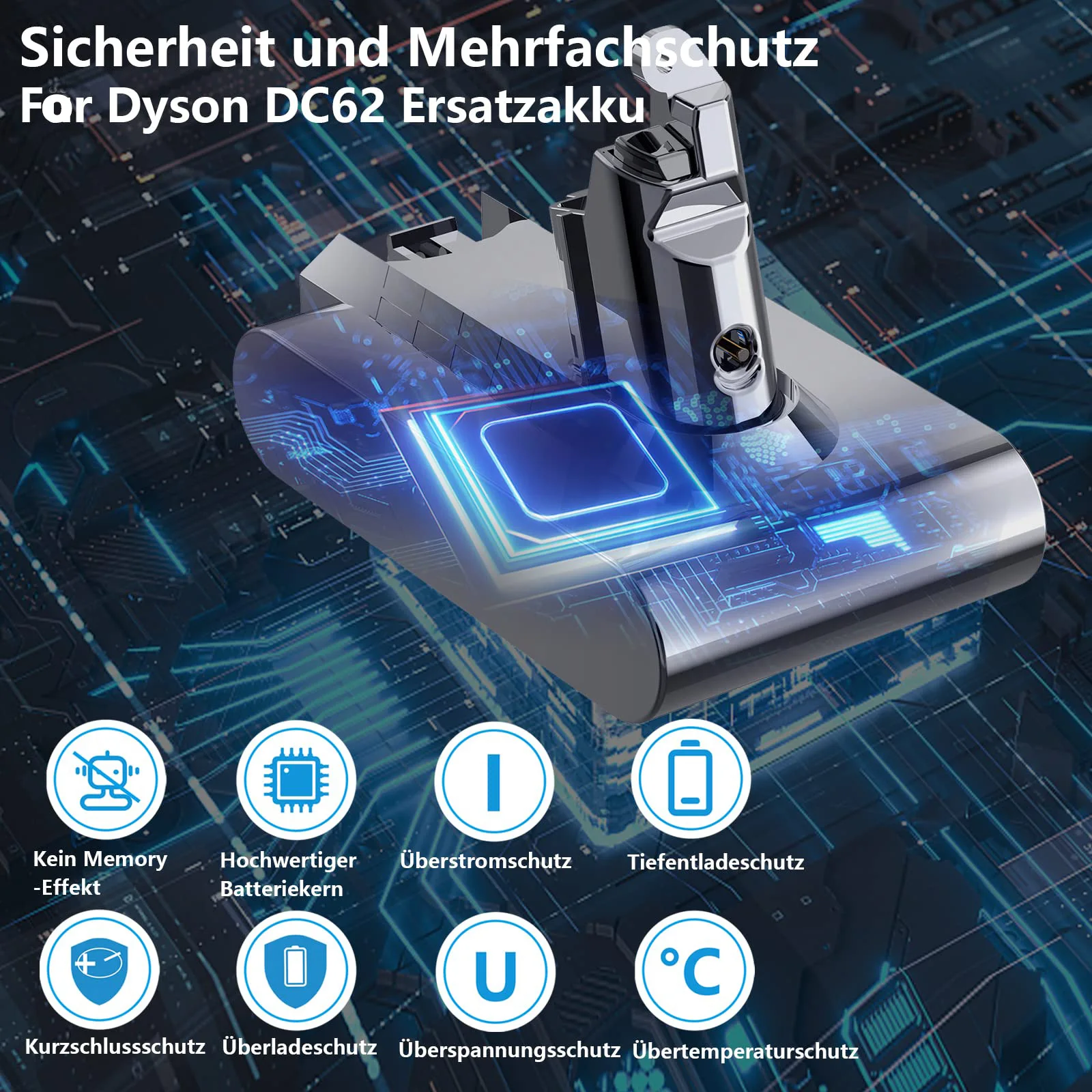 V6 Battery For Dyson 21.6V 6000mAh Battery For Dyson V6 Vacuum Cleaner ...