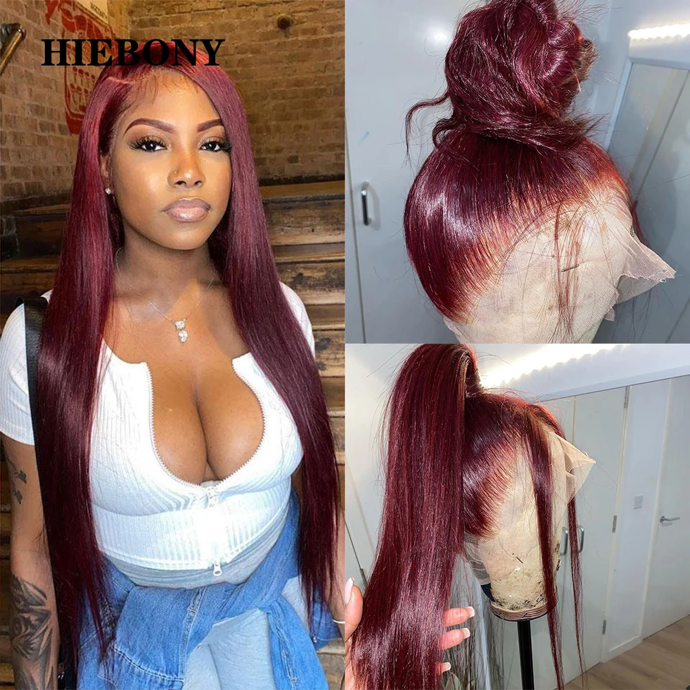 30 Inch 13x6 Lace Full Frontal Wigs 99J Straight 250 Glueless 5x5 6x6 30 Inch 13x6 Lace Full Frontal Wigs 99J Straight 250 Glueless 5x5 6x6