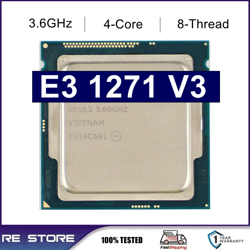 Used-Xeon-E3-1271-V3-1271V3-3-6GHz-Quad-Core-Eight-Thread-CPU-Processor ...