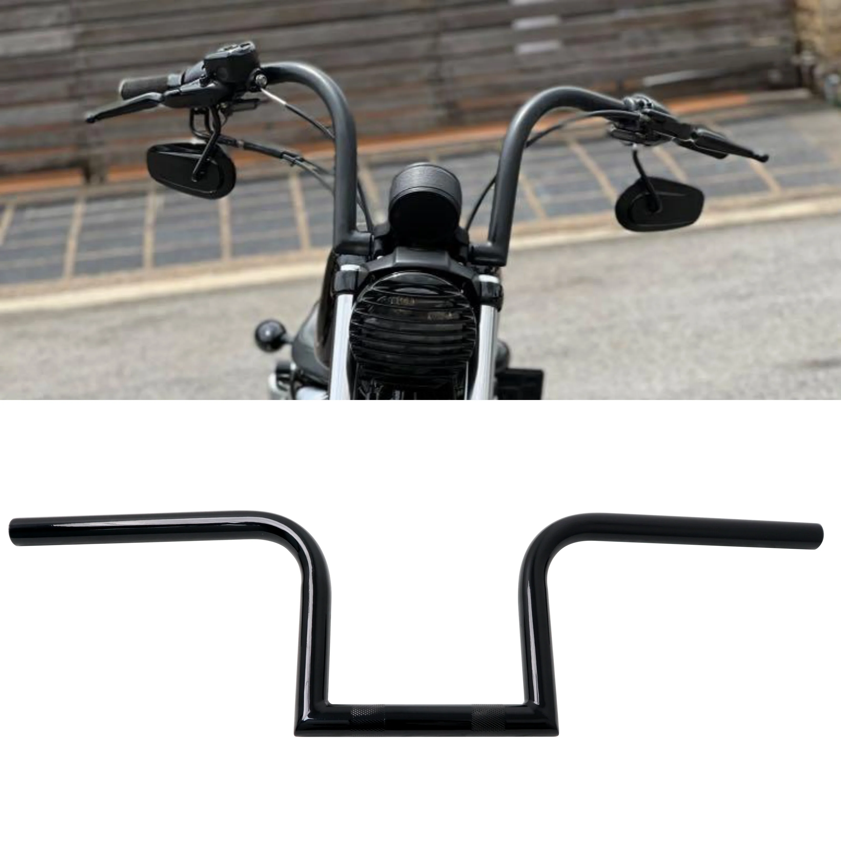 Motorcycle Handlebar 1 inch Z bar for Harley Softail Slim Heritage Fat ...