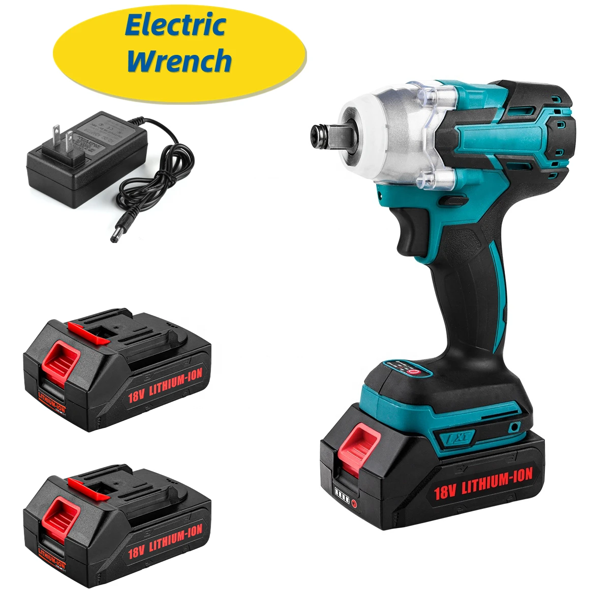 Brushless Chave de Impacto Elétrica, 2 em 1, 18V, 21V, 1 ", 2" Ferramentas Elétricas, 15000 mAh ...