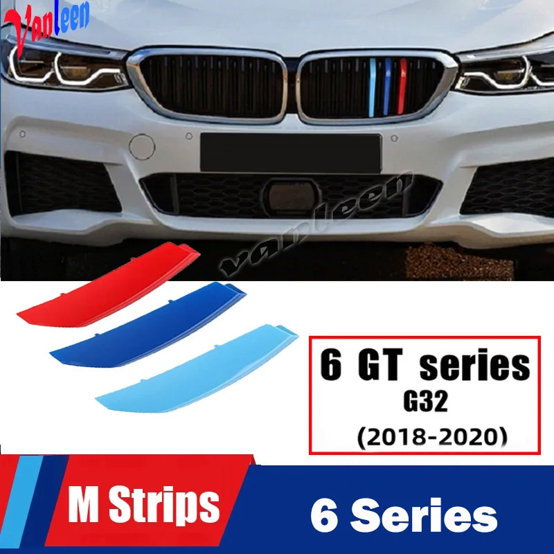 3-colors-M-Front-Grille-Trim-Stripe-Grill-Cover-Sport-Strip-Stickers ...