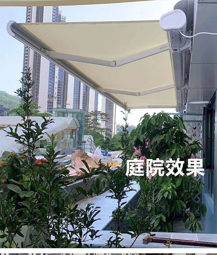 Full box sunshade telescopic canopy electric villa automatic remote ...