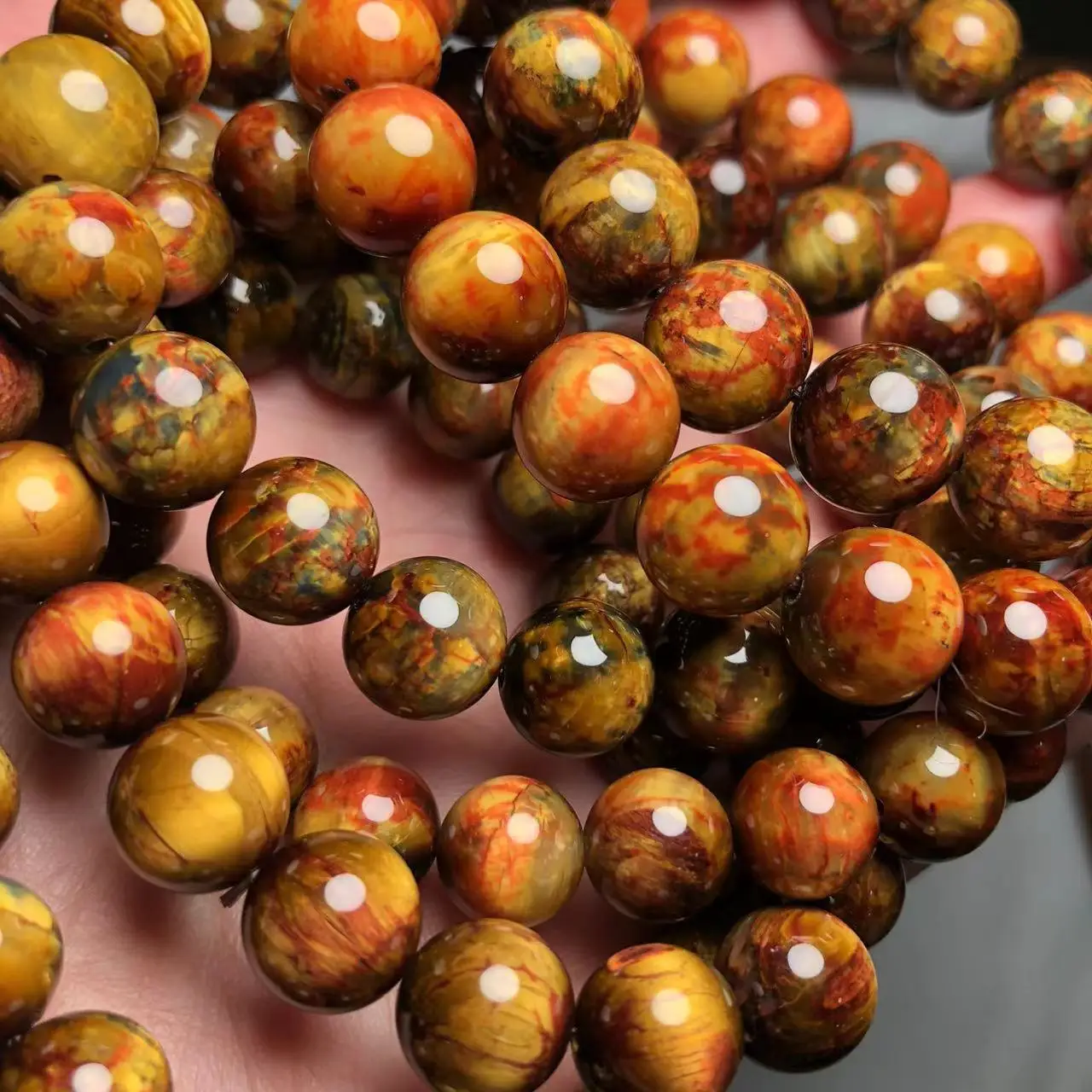 Meihan-Natural-A-Namibia-Phoenix-Pietersite-Smooth-Round-Amazing-Beads ...