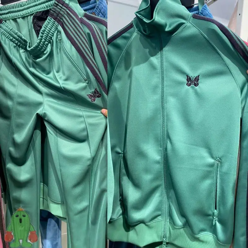 New-AWGE-Needles-Green-Tracksuit-Embroidered-Butterfly-Ribbon ...