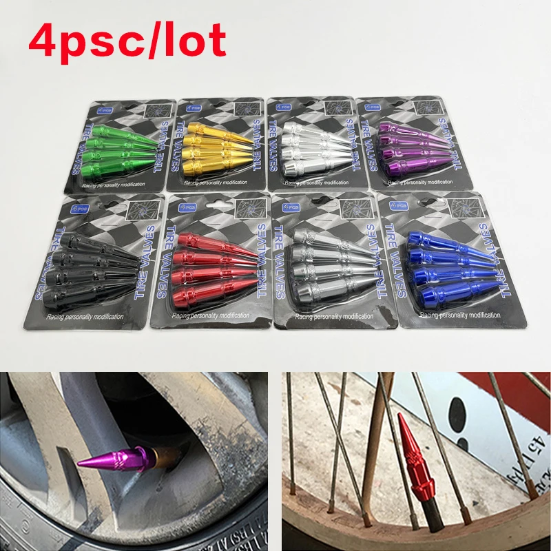 4Pcs-Car-Tire-Valve-Stem-Cap-45MM-Universal-Auto-Spike-Shape-Tyre-Dust ...