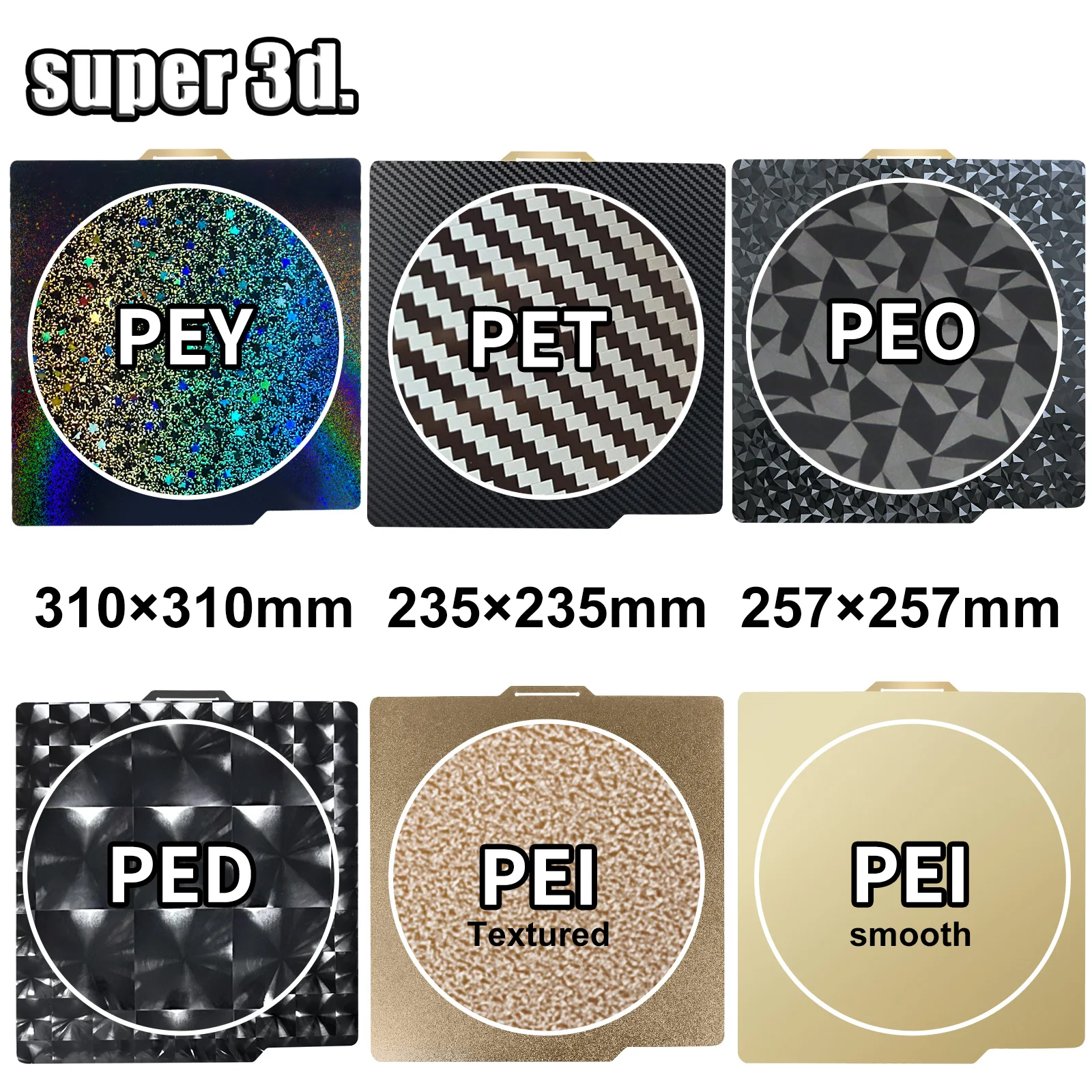 Pey Magnetic PEO Plate 310x310mm Smooth PED Build Plate 235x235 Pet Pei ...