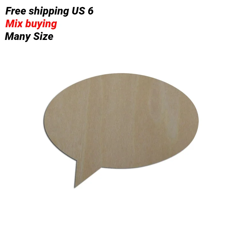 Unfinished Blank Wooden Speech Bubble Shape Plywood, Photo Booth Cutout ...