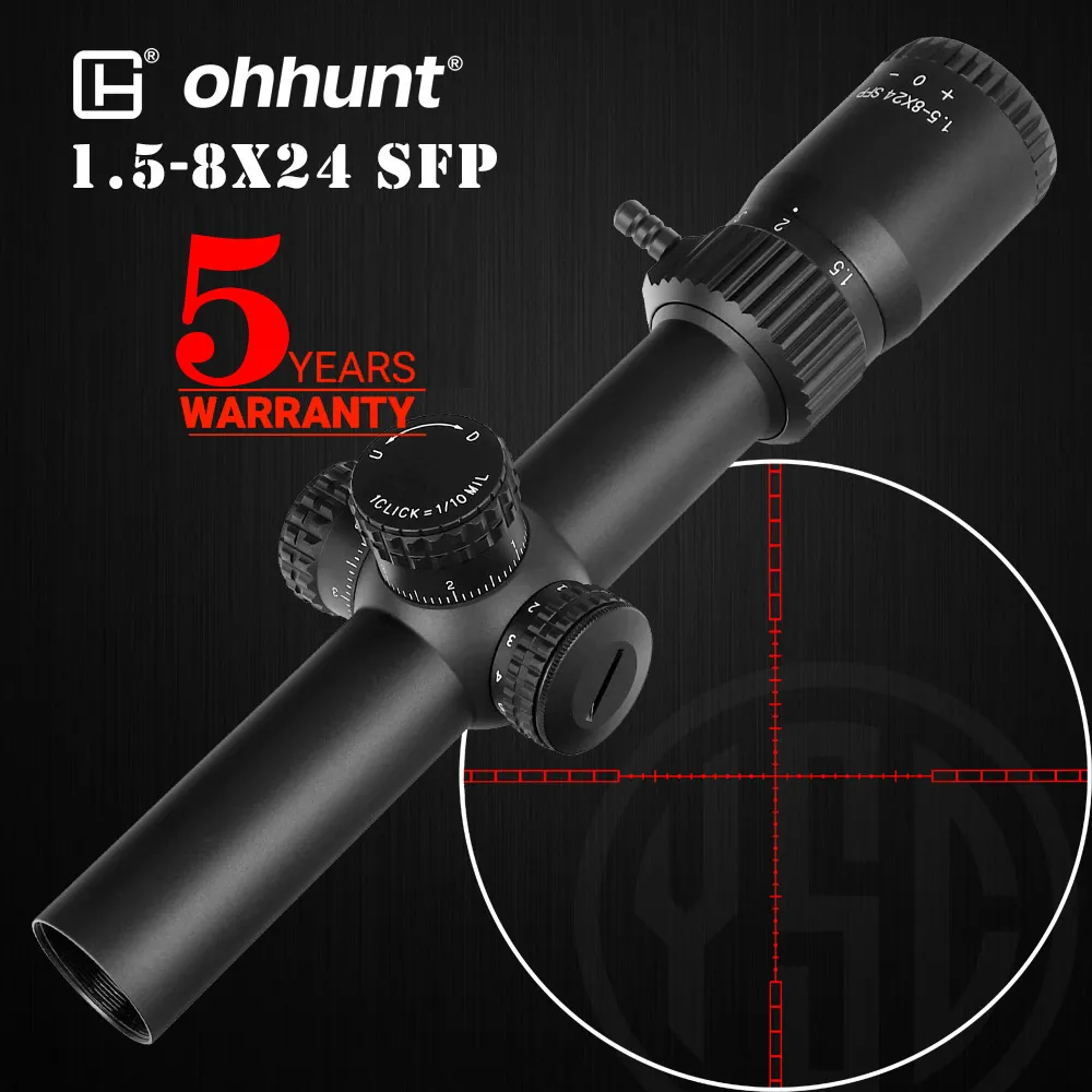 ohhunt-WR-1-5-8X24-SFP-Hunting-Scope-11-Levels-Red-Reticle-Illuminator ...