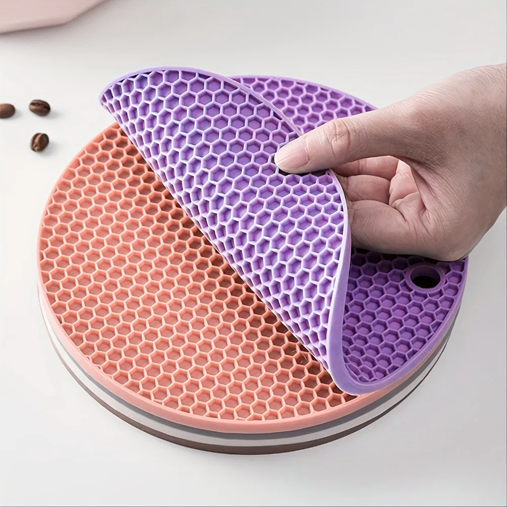 Round-Thermal-Insulation-Silicone-Pad-Kitchen-Household-Use-Anti-Slip ...