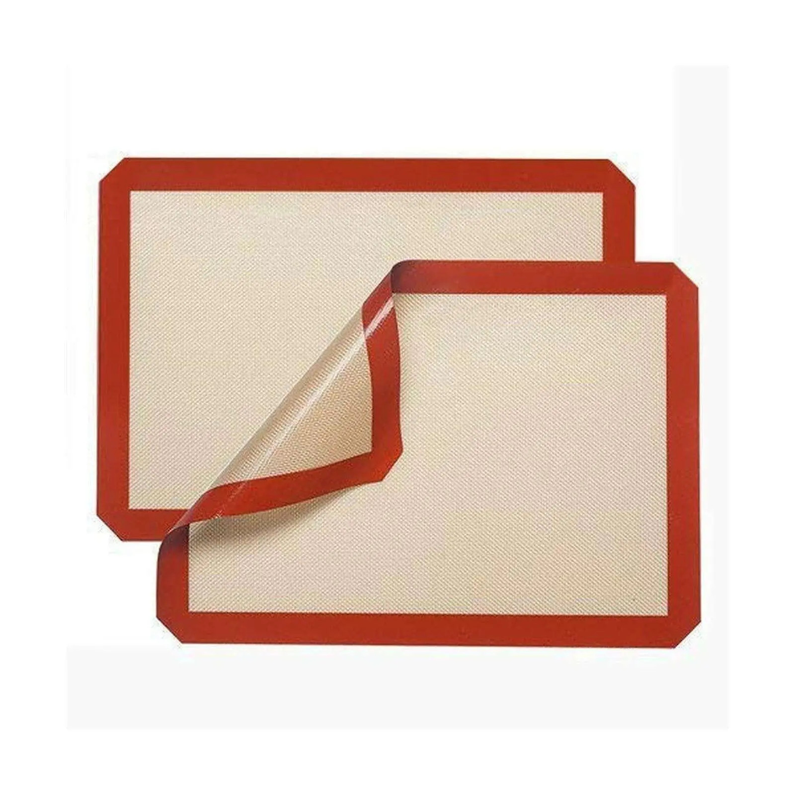 Non-Stick Silicone Baking Mat with Red Border, Reusable and Heat ...