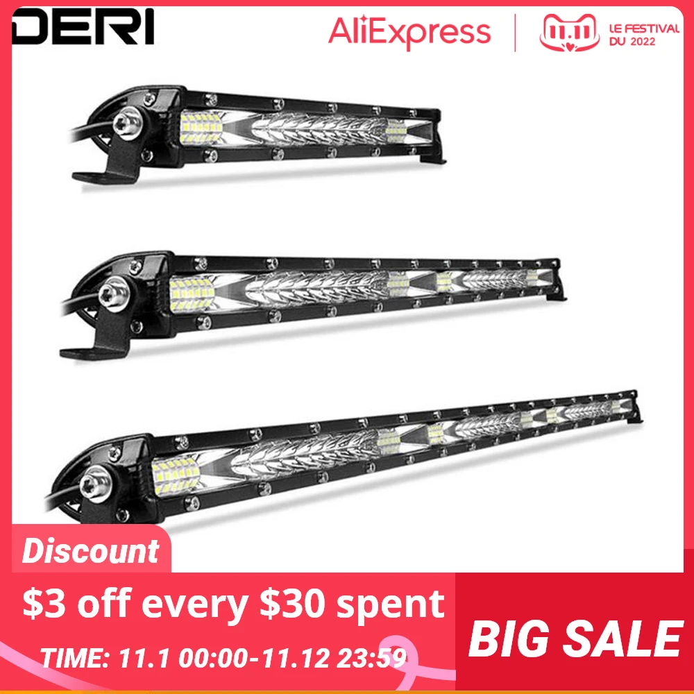 Ultra Slim 10'' 20'' 30'' Led Light Bar 12v 24v Led Bar Combo Spot ...