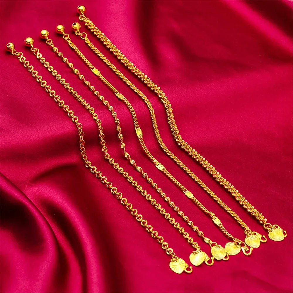 Pulseiras-de-ouro-para-mulheres-24k-real-banhado-a-ouro-link-corrente-pulseira-meninas-pulseira ...