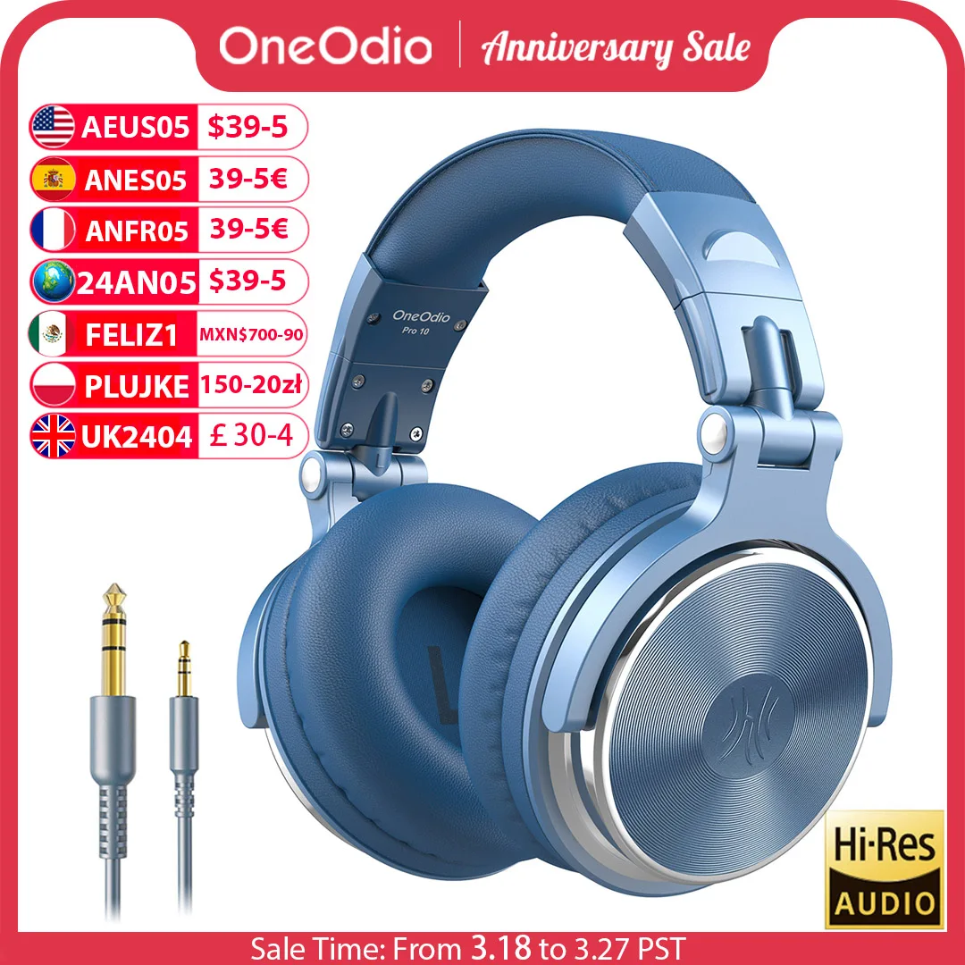 Oneodio Pro 10 Wired DJ Headphones Bass Stereo Gaming Headset With ...