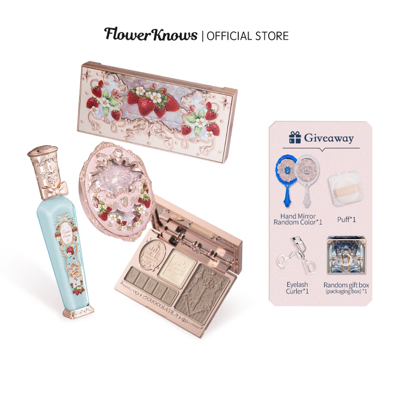 Flowerknows Makeup Kit For Women 4 In 1eyeshadow Palette Lipstick Lip Gloss Blush Makeup Powder ...