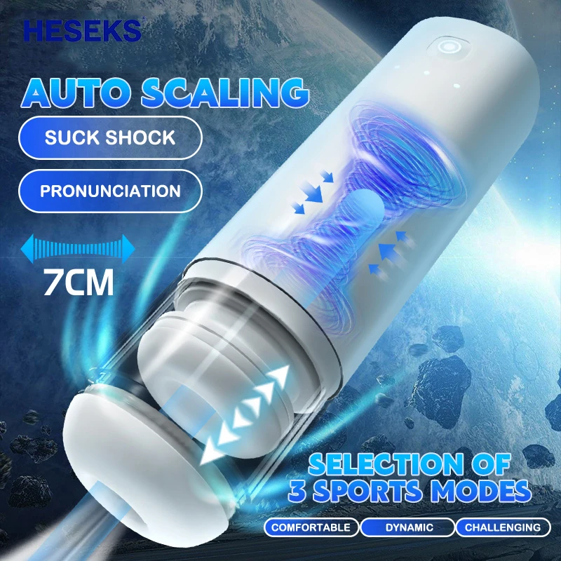 Heseks Male Automatic Telescopic Heating Sucking Vibration Masturbators ...