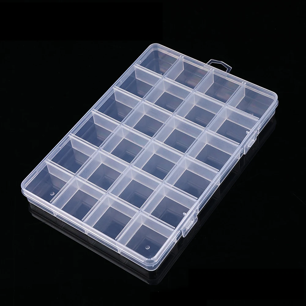 24-28-Grids-Multifunctional-Clear-Plastic-Organizer-Box-With-Grids ...