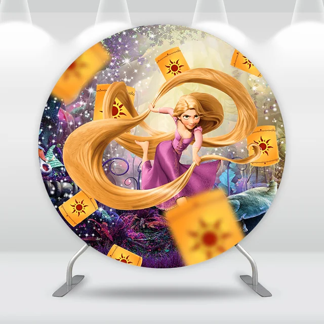 Lantern Princess Tangled Round Backdrop Girl Birthday Arch Wall ...