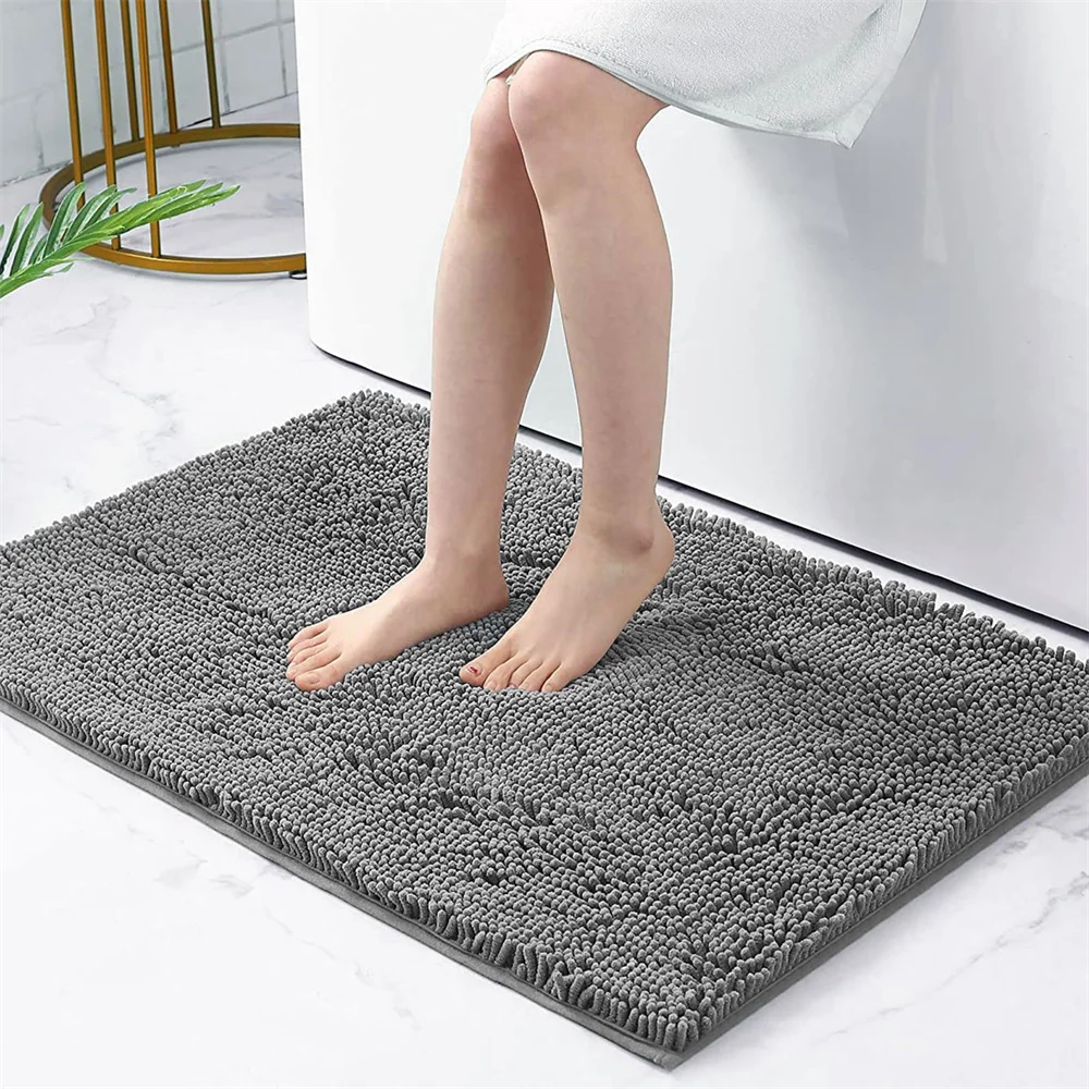 Olanly-Chenille-Bathroom-Mat-Non-Slip-Bathroom-Floor-Rug-Water ...