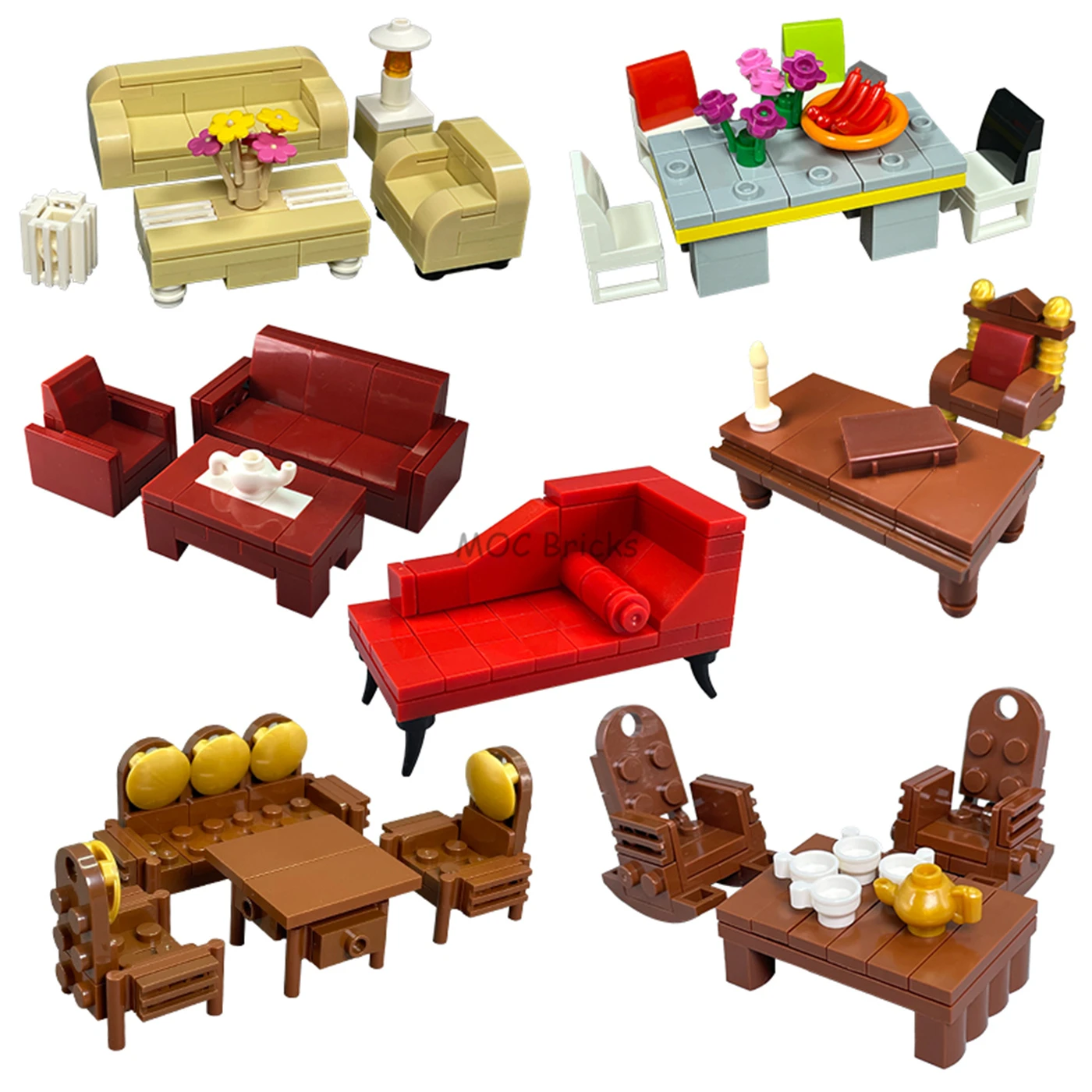 Building Blocks Figures | Blocks Furniture Bricks | Lego Moc Classic ...