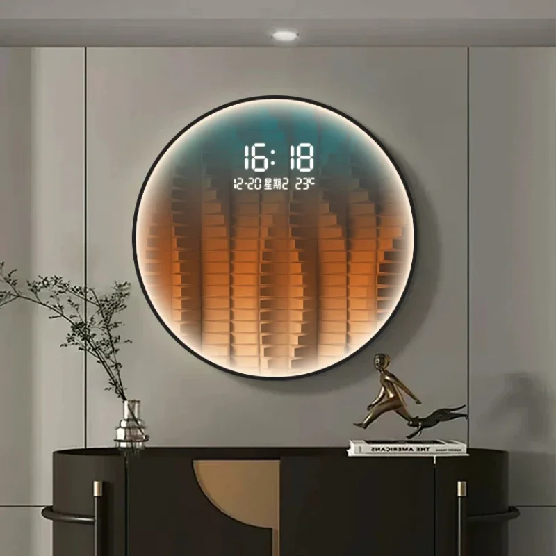 Gradual-change-square-living-room-decorative-painting-LED-clock-wall ...