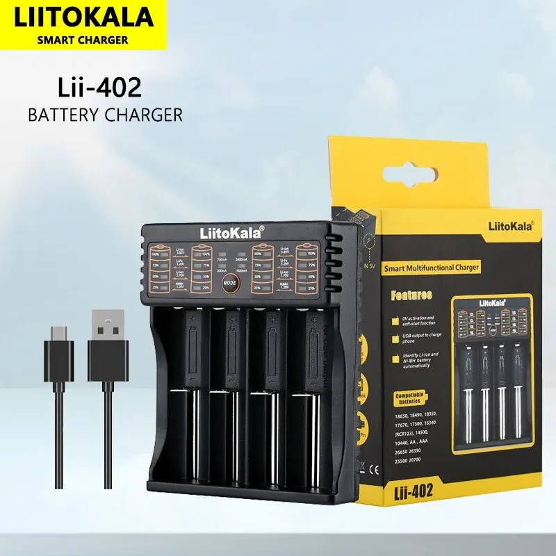 Liitokala Lii-402 18650 3.7V 3.2V 3.85V 26650 20700 14500 21700 25500 ...