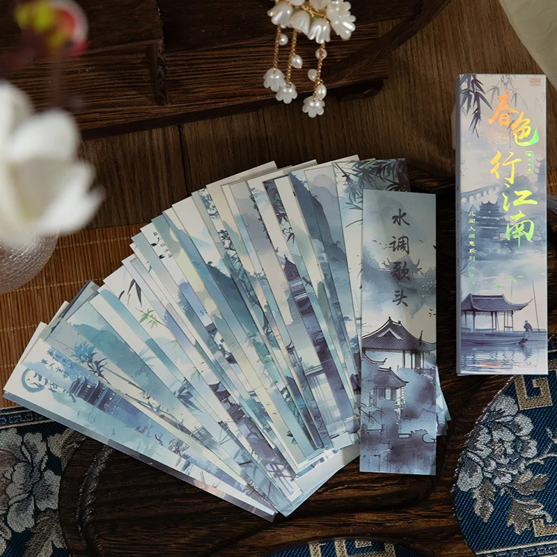 30pc-set-Aesthetic-Retro-Chinese-Style-Bookmark-Mountains-Rivers ...